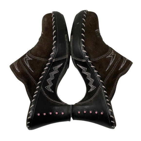 Sonora | Shoes | Western Brown Suede Leather Platform Clogs ...